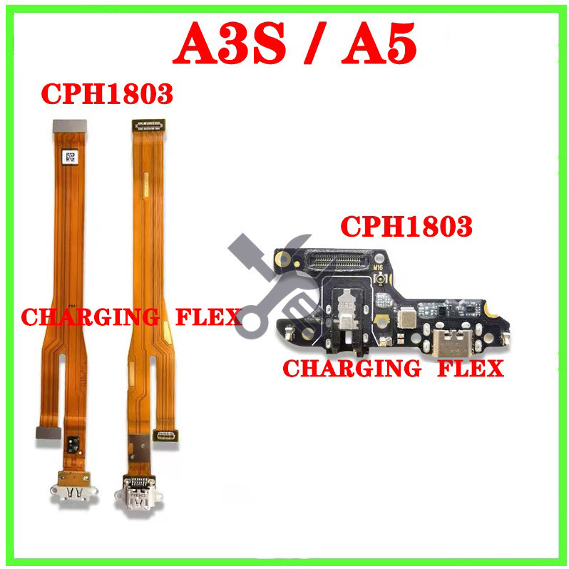 For Oppo A3S 1803 / 1853USB Charging Board Charger Port + Main Board ...