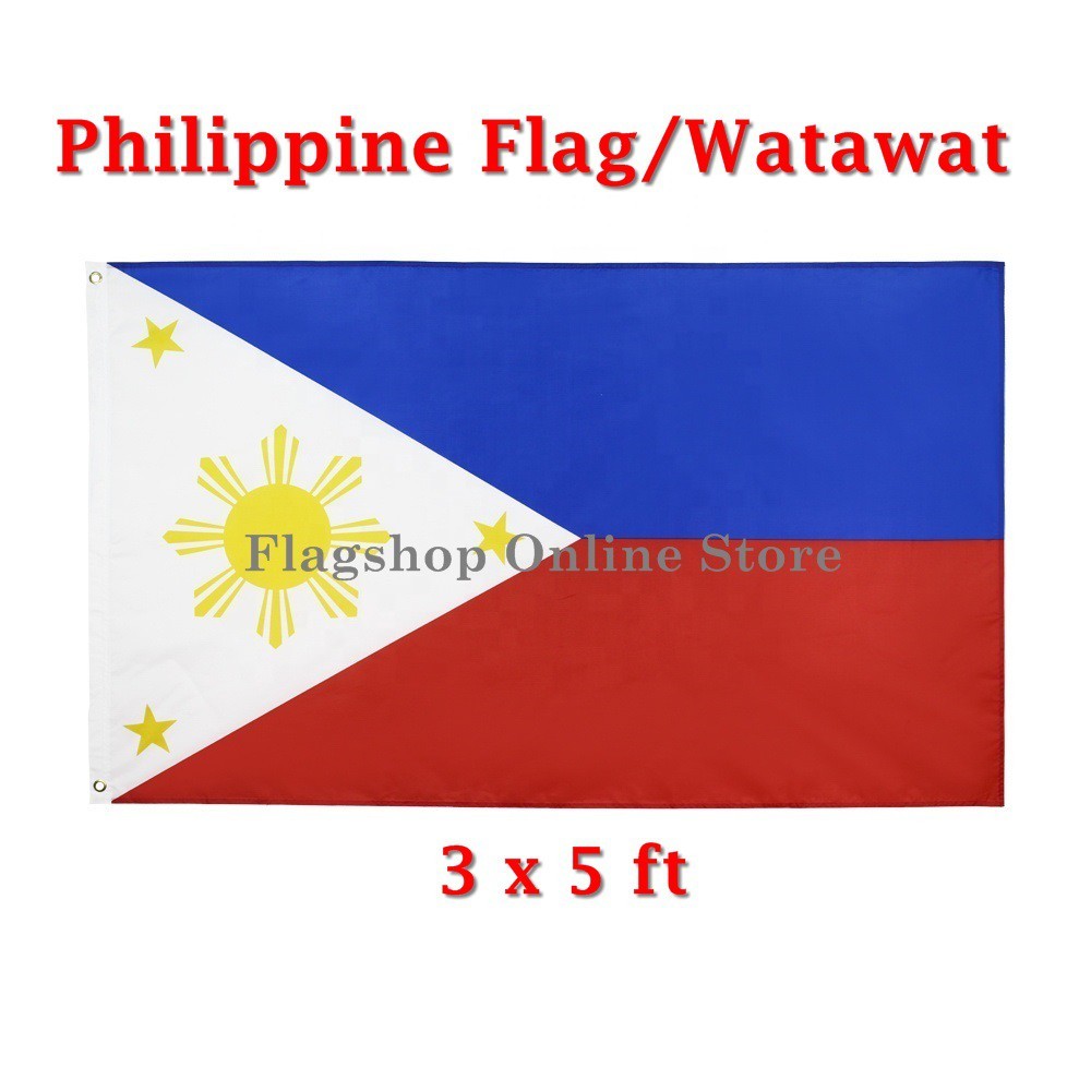 Philippine Flag Watawat ng Pilipinas Bandila 3x5ft Phil Flag (NYLON or ...