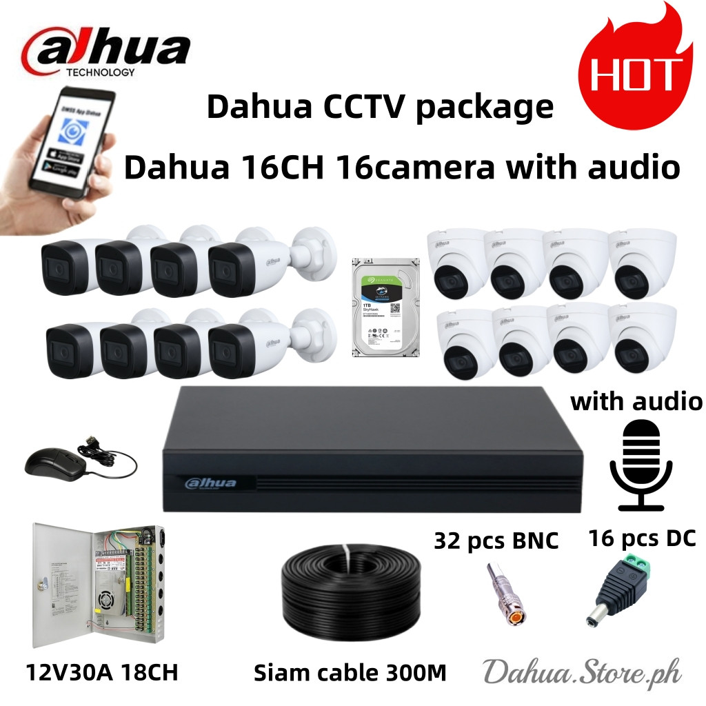 Dahua 2MP 16CH CCTV Package HD 1080P CCTV kit DVR Complete CCTV Package ...
