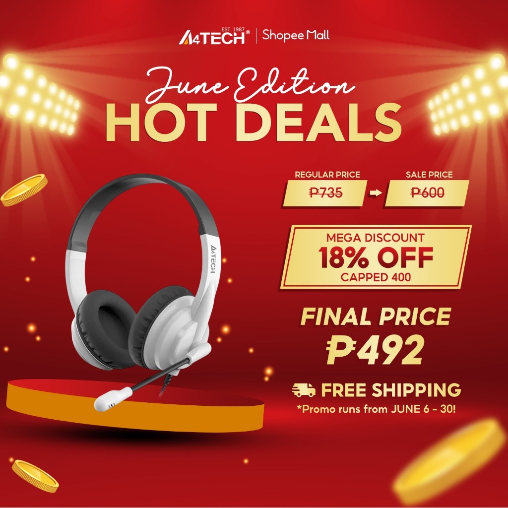 A4Tech HU-10 Rotatable Microphone Boom Light-Weight USB Wired Headset ...
