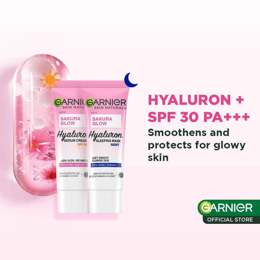 NEW Garnier Ceramide Sakura Glow Day Cream Moisturizer SPF30 (20ml ...