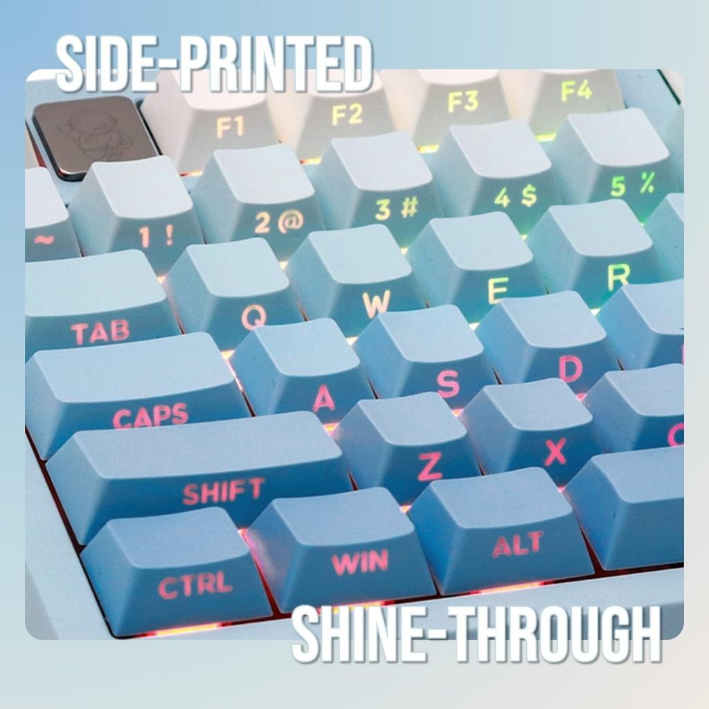FEKER Side Print Keycaps Cherry Proflie PBT for 61/64/68/84/87/96/98 ...