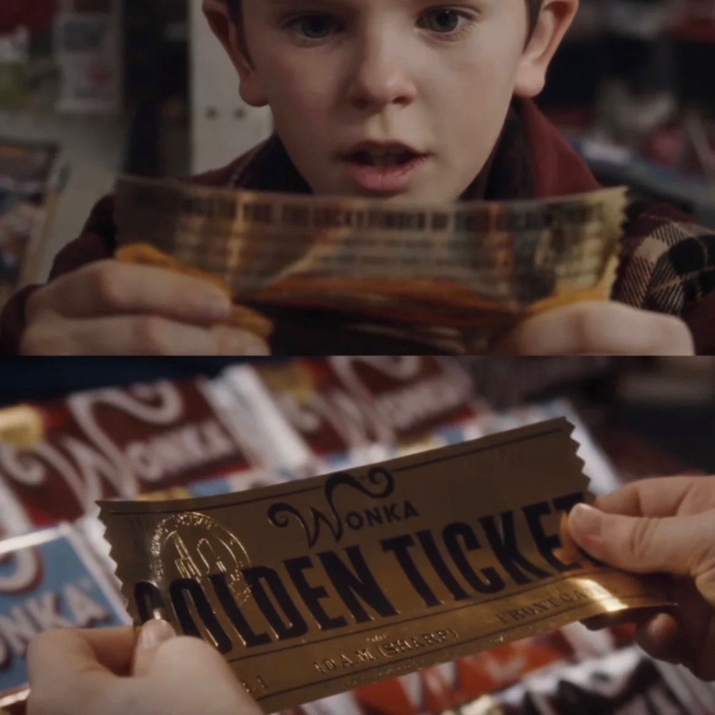 COD Charlie The Chocolate Factory Golden Ticket Same Style Willy Wonka ...