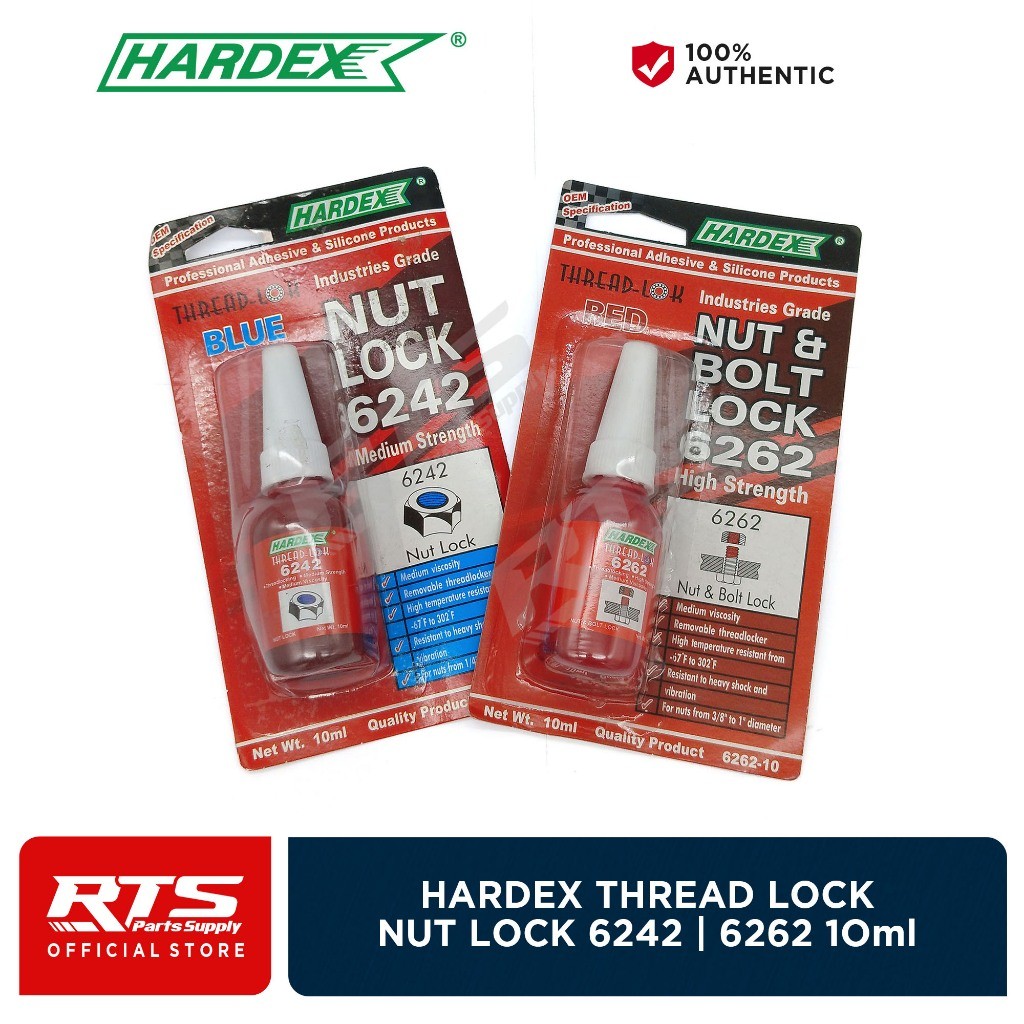 Hardex Threadlock Blue Nut Lock Adhesive 10ml ( Medium Strength 6242 ...