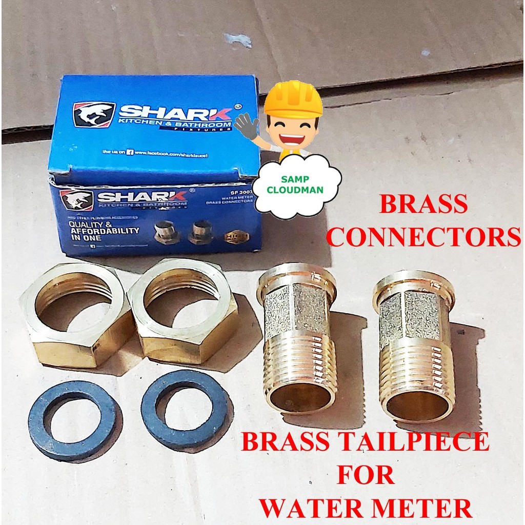 Shark Brass Connectors Tailpiece for Water Meter Tail Piece Gasket SET ...