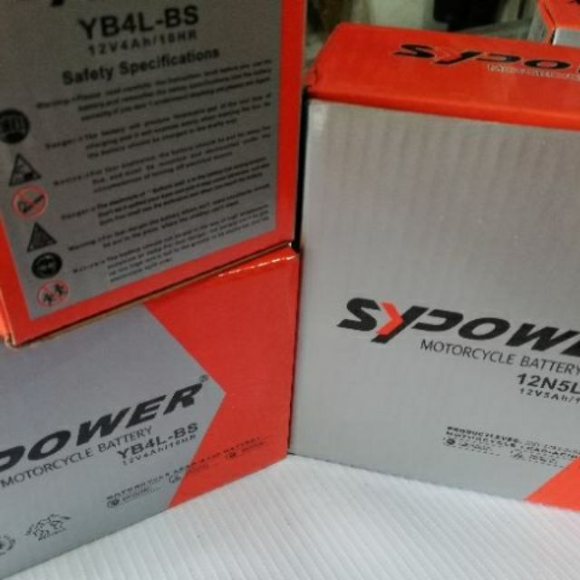 Sypower motorcycle battery 12N3L 4L 5L 6L7L,9L | Shopee Philippines