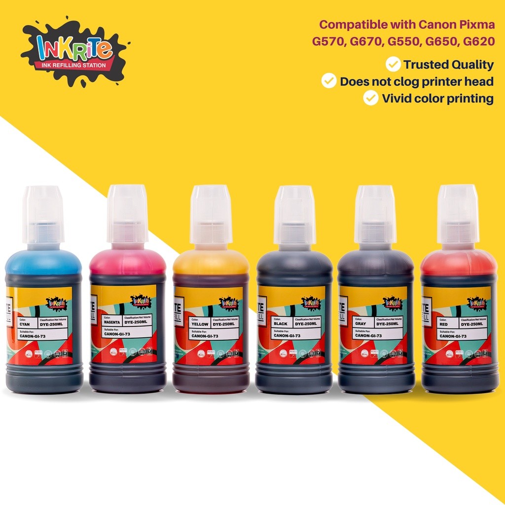 Inkrite Ink for Canon GI73 GI-73 GI 73 for Canon G570 G670 G550 G650 G620, 250 ml | Shopee ...