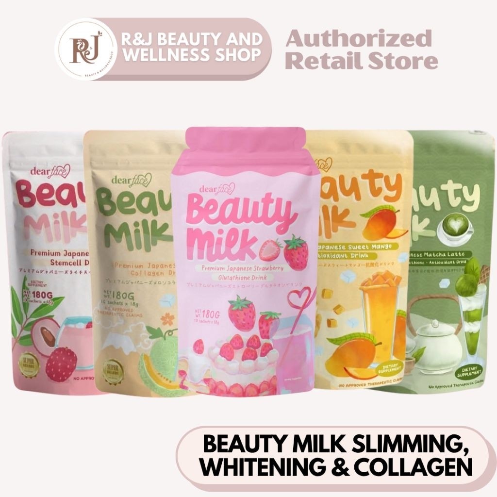 DEAR FACE BEAUTY MILK Strawberry Melon Mango Banana Matcha BEAUTY BEAN ...