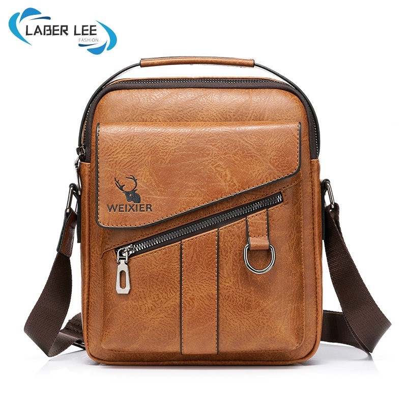 LABER LEE Messenger Bags Men Crossbody Business Shoulder Bag Vintage Pu ...