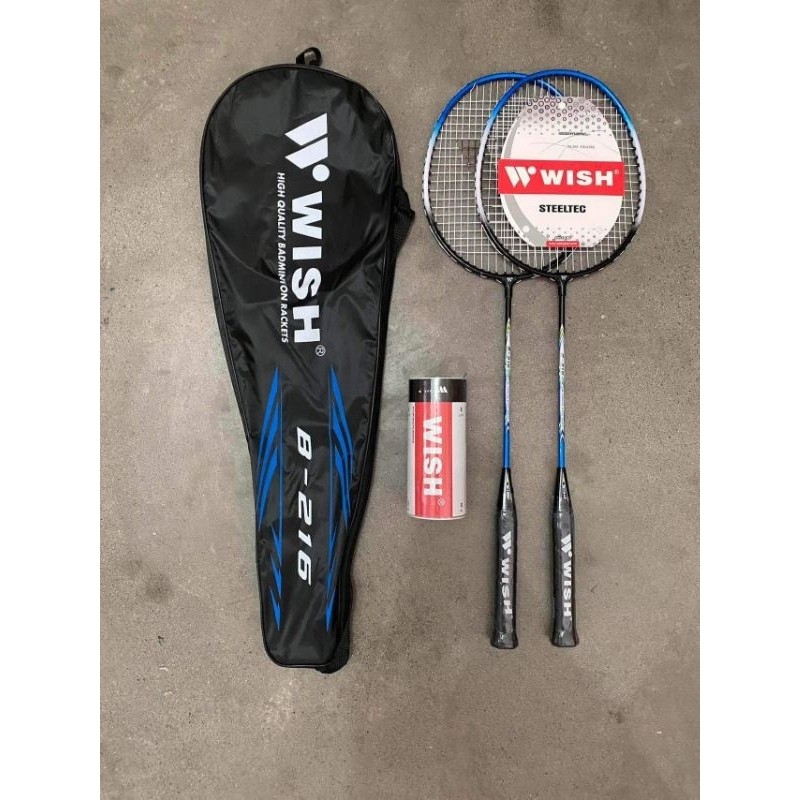 WISH ALUMTEC 502/or WISH B-216 Badminton Racket set with free 3pcs ...
