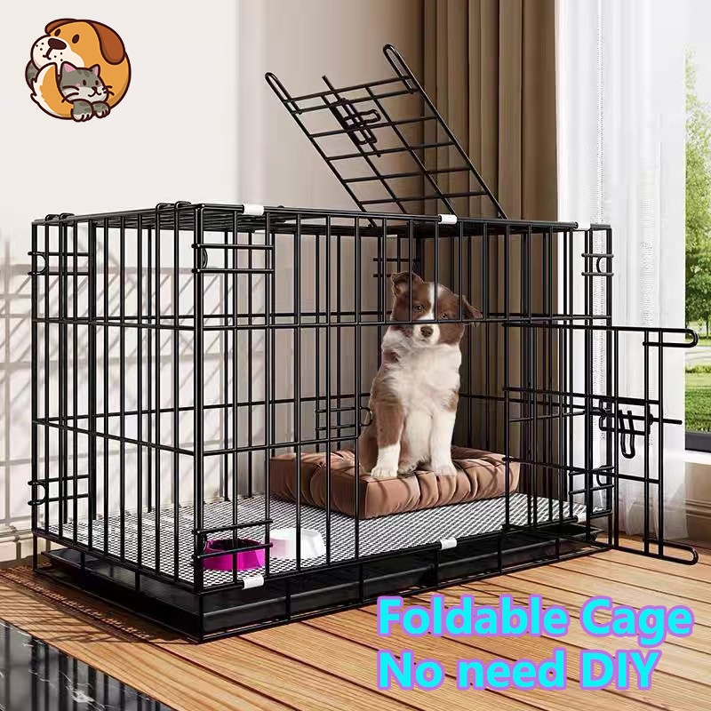 Dog Cage Dog Cage With Roof Collapsible Cage Foldable Style Heavy Duty ...