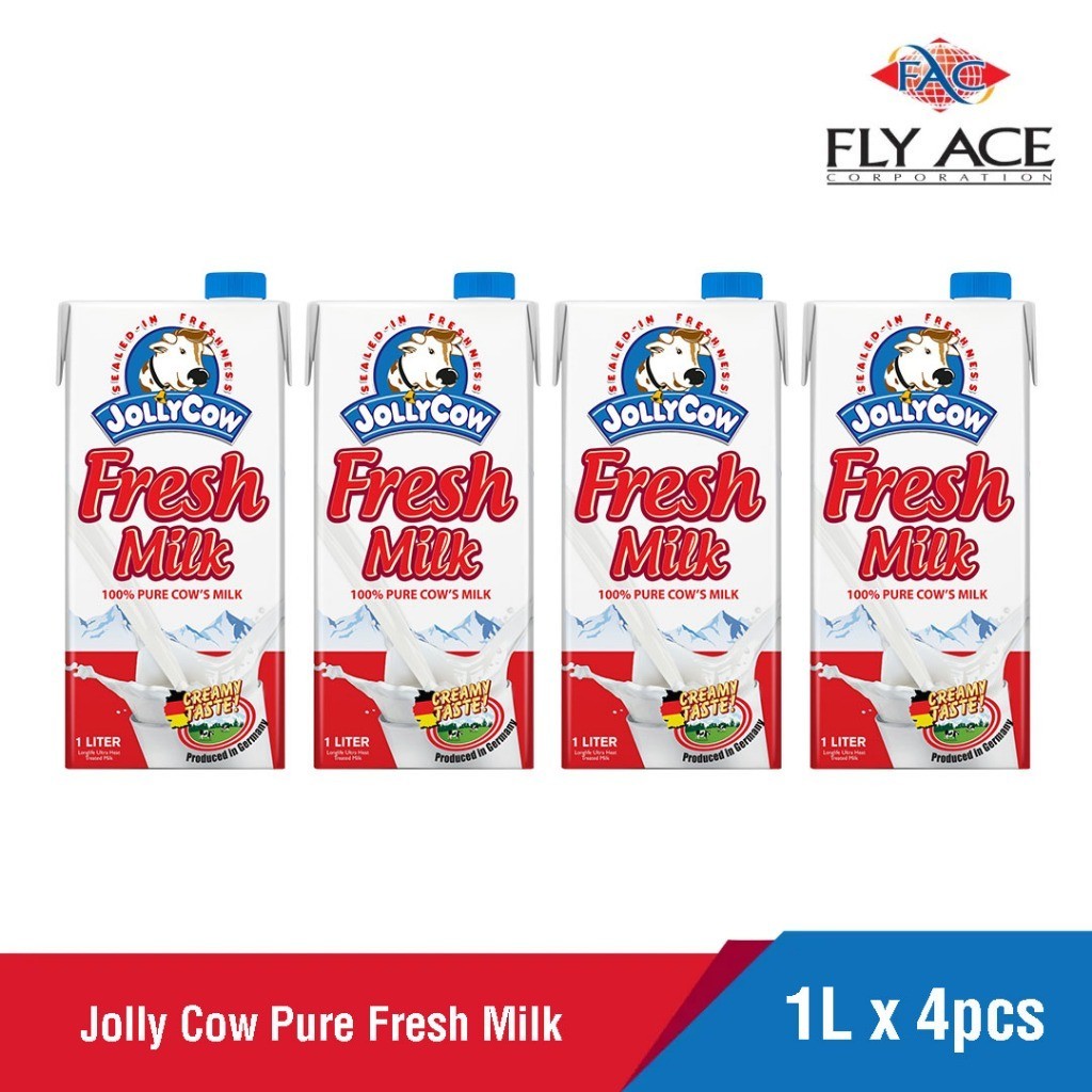 Jolly Cow Pure Fresh Milk 1L x 4 | Shopee Philippines