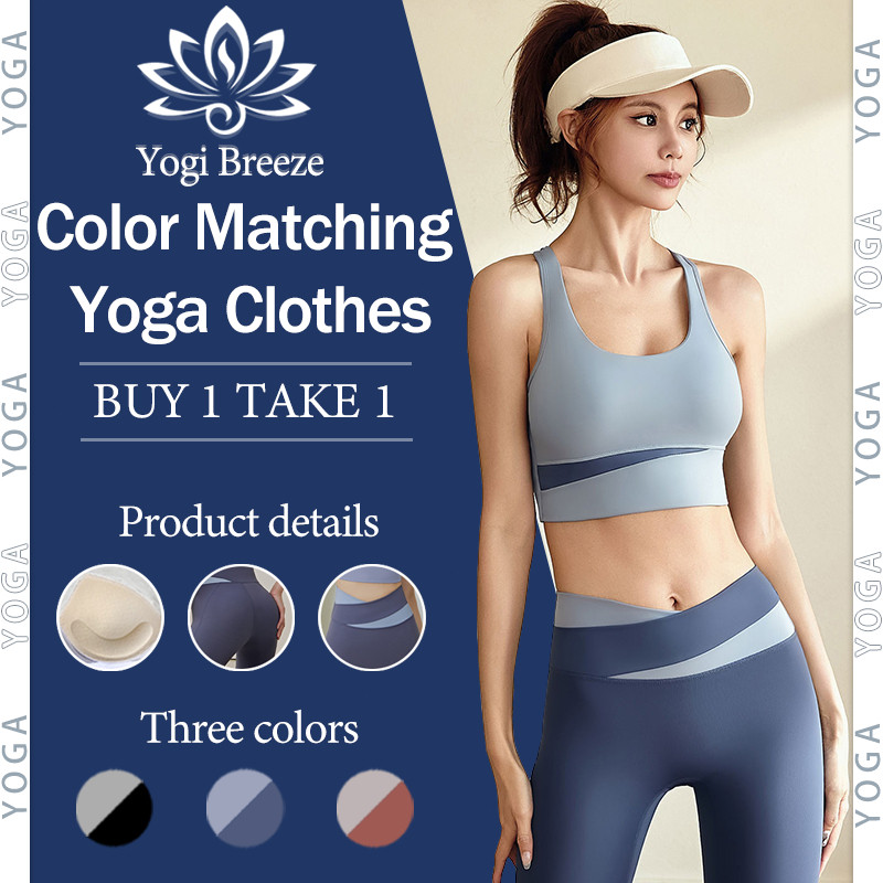 Yoga Set Sportswear Running Leggings Gym Clothes Jogging Pants Exercise ...