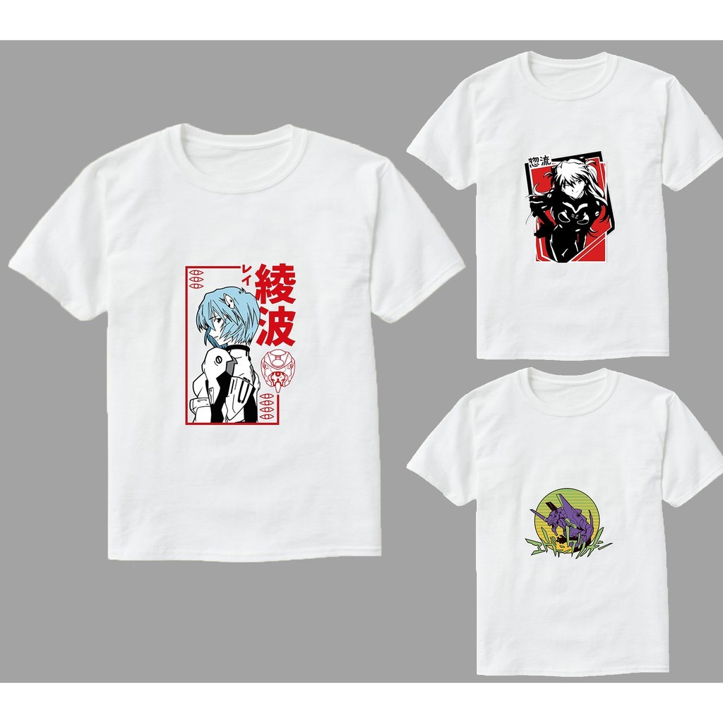 Neon Genesis Evangelion Design Anime Manga Black/White T-Shirt Unisex ...