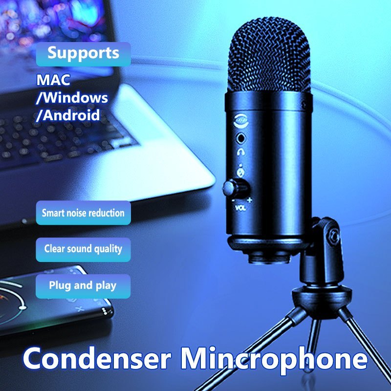 【Super clear sound quality】USB Condenser Recording Microphon for PC ...