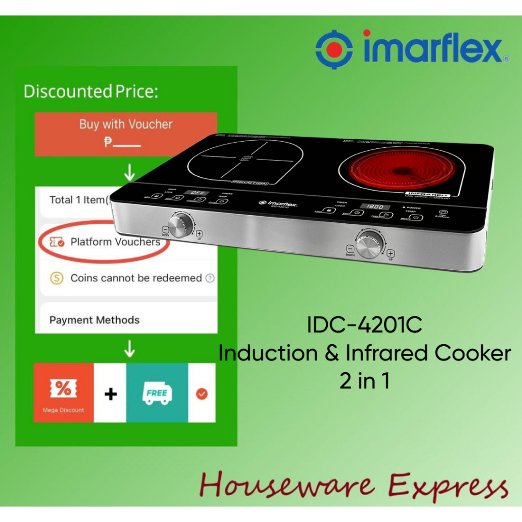 Imarflex IDC4201C Induction and Infrared Cooker 2 in 1 IDC-4201C ...