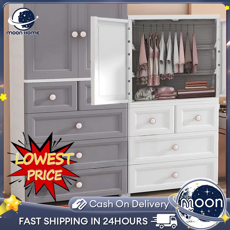 MOON Durabox Clothes Storage Cabinet Locker Wardrobe With Door Plastic ...
