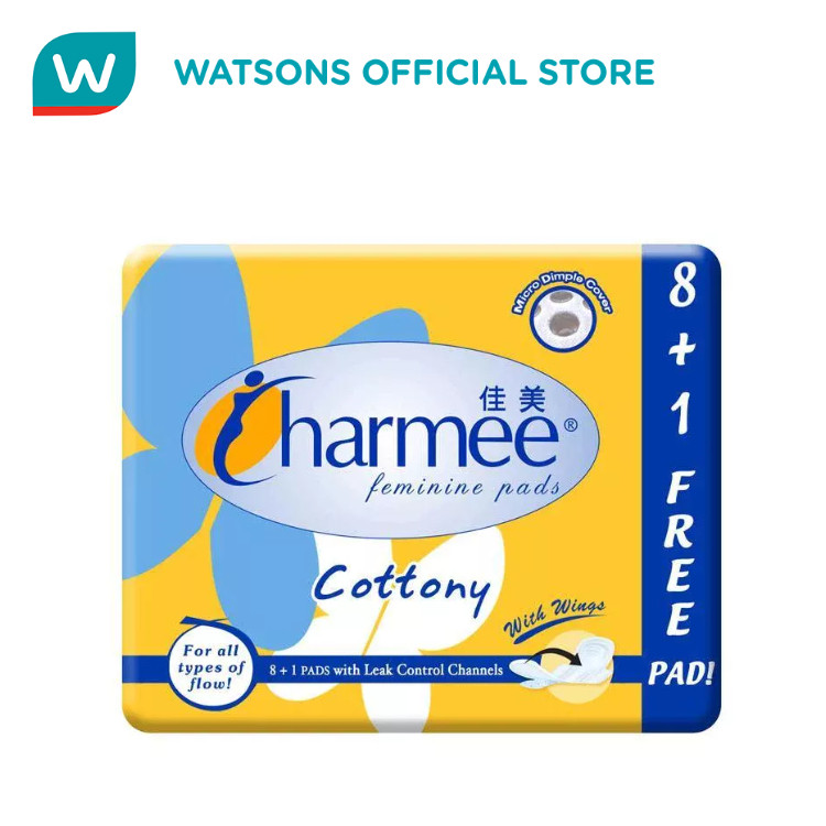CHARMEE Feminine Pads Cottony with wings 8+1 Free Pad | Shopee Philippines