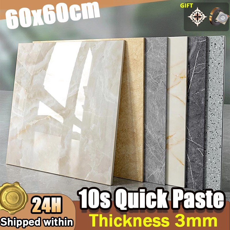 【COD】Vinyl tile floor sticker 60x60 Self Adhesive waterproof tiles for ...
