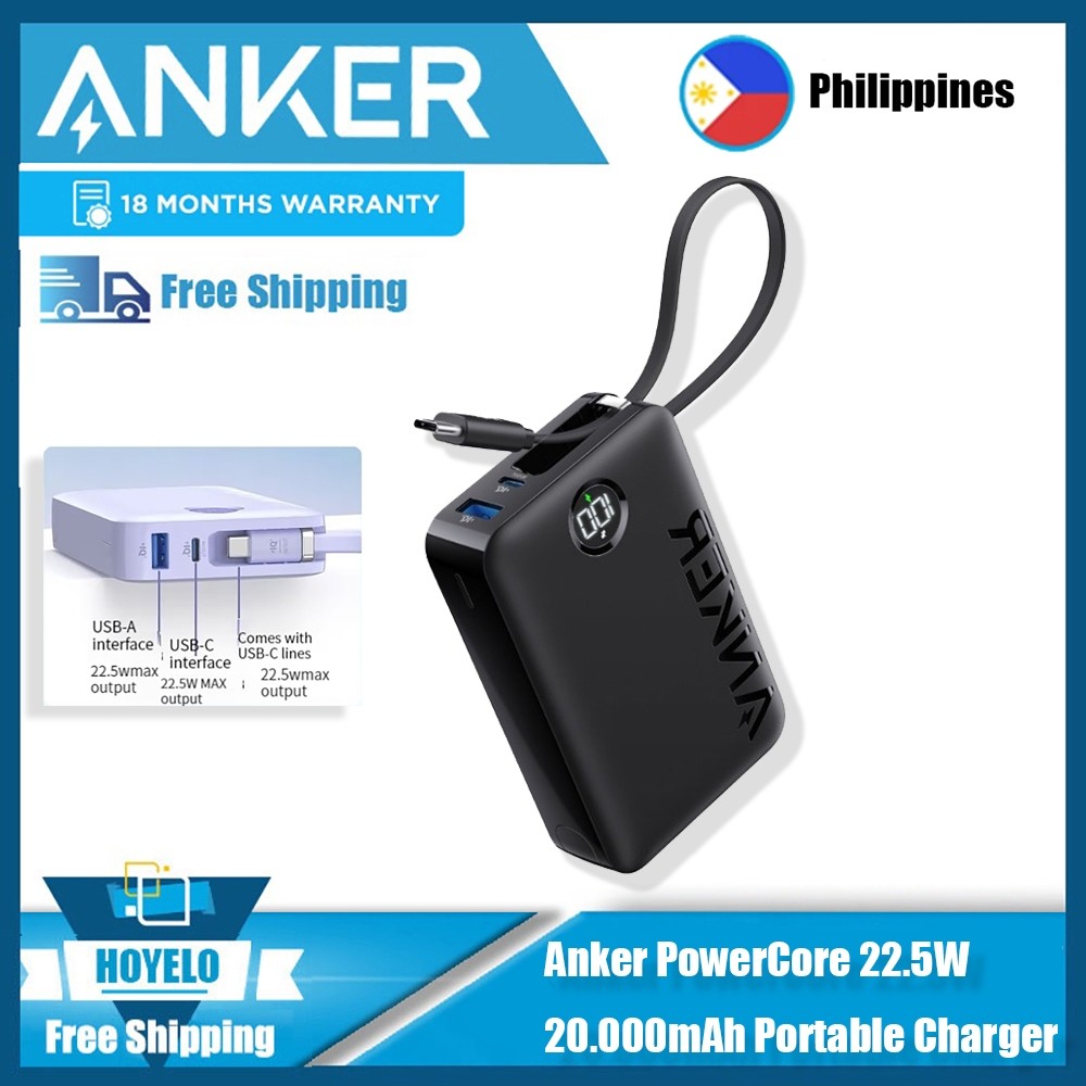 Anker Powercore 20,000mAh Portable Charger, 22.5W High-Speed Charging ...