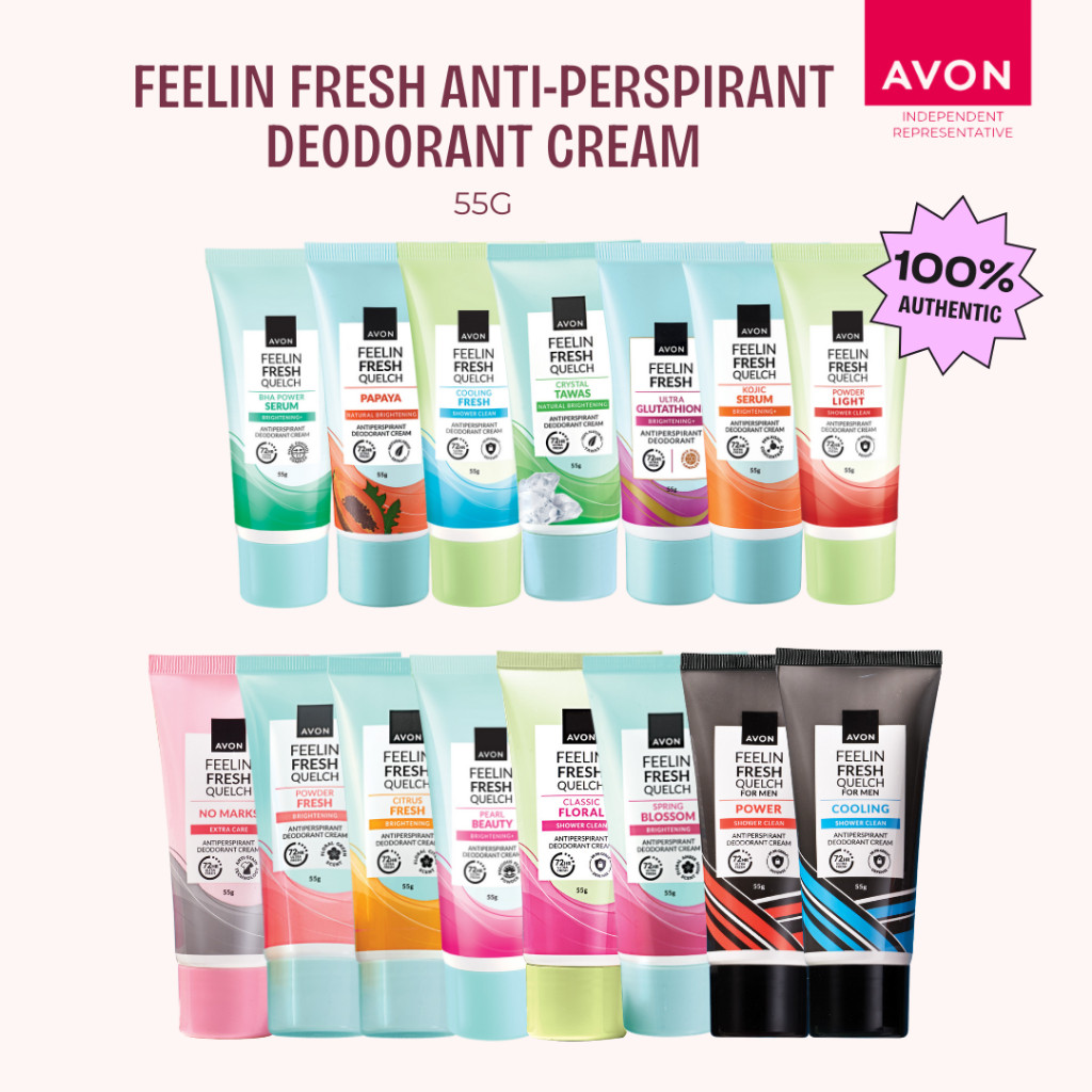 AVON Feelin Fresh Anti-Perspirant Deodorant Cream 55g Whitening Anti ...
