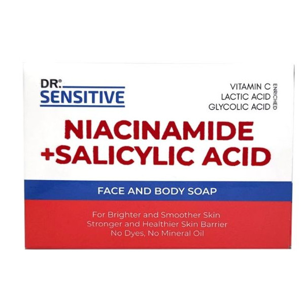 Dr. Sensitive Niacinamide + Salicylic Acid Face and Body Soap 120grams ...