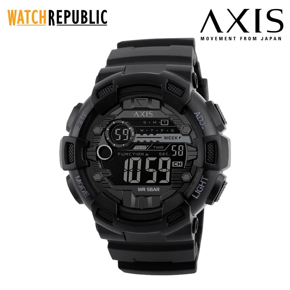 Axis Sports Black Rubber Digital Watch For Men AP1345-0202 | Shopee ...