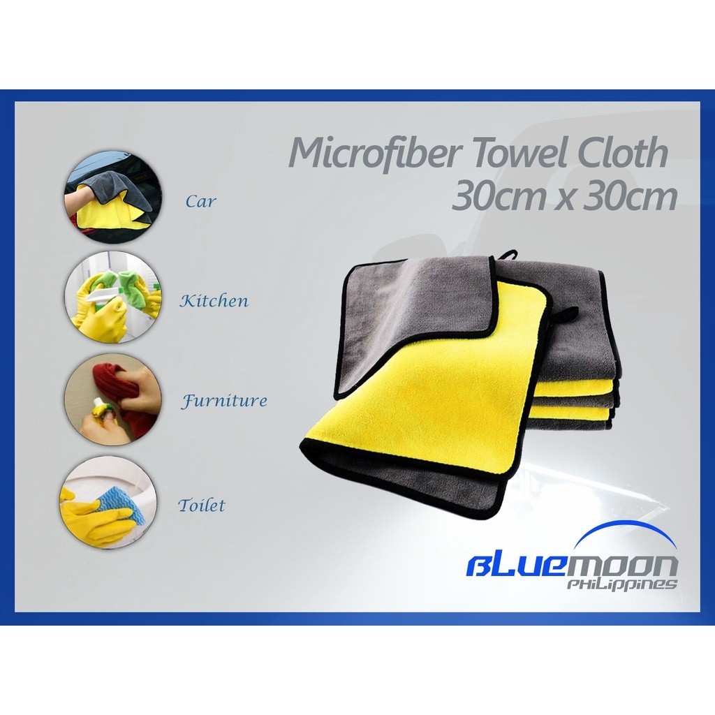 Microfiber Towel Cloth 30cm x 30cm Auto cleaning cloth (1 pcs) | Shopee ...
