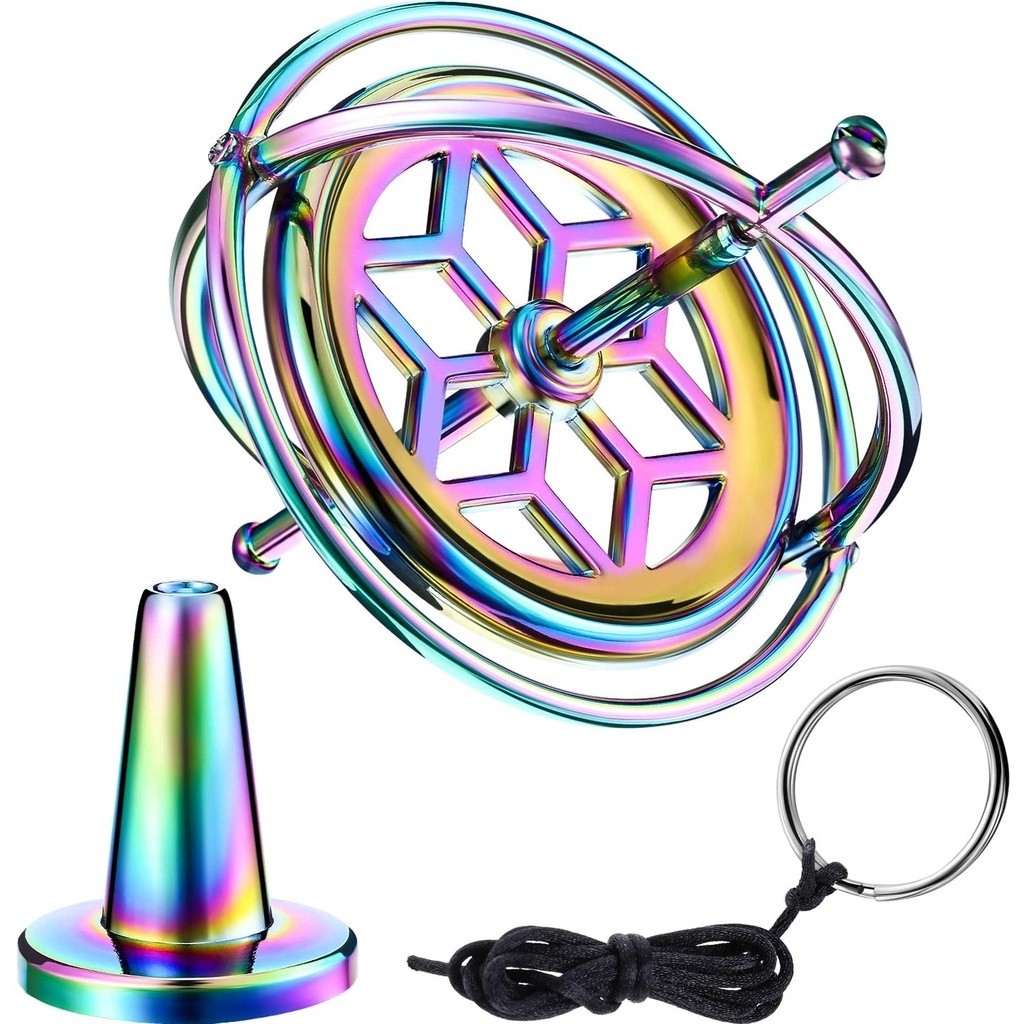 Full Metal Gyroscope Spinner Gyro Toy Kids Science Educational Learning ...