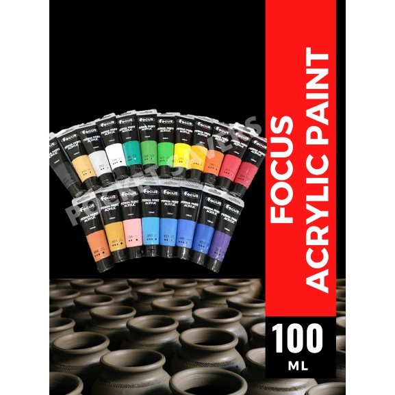 FOCUS Acrylic Paint 100 mL (Painting Colors, Tube, Assorted Colors ...
