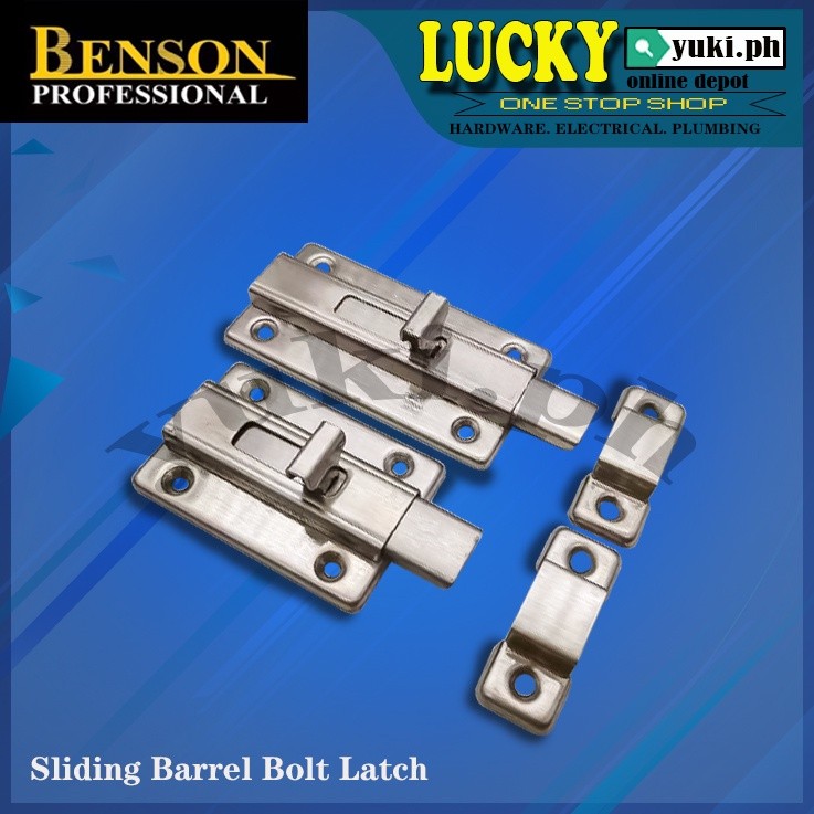 BENSON STAINLESS STEEL DOOR LATCH SLIDING LOCK BARREL BOLT (13464-10)3 ...