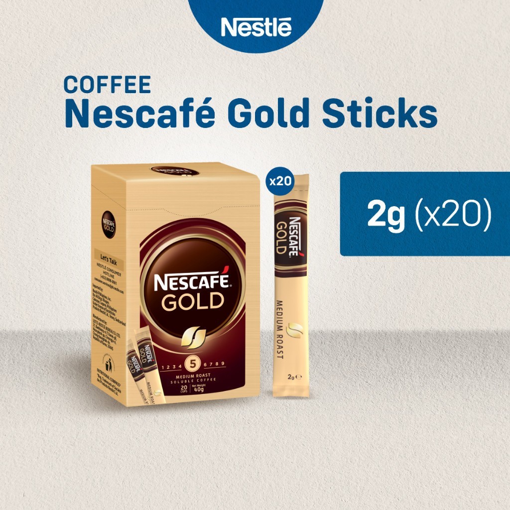 Nescafe Gold Premium Instant Coffee Sticks 2g 20-sticks | Shopee ...