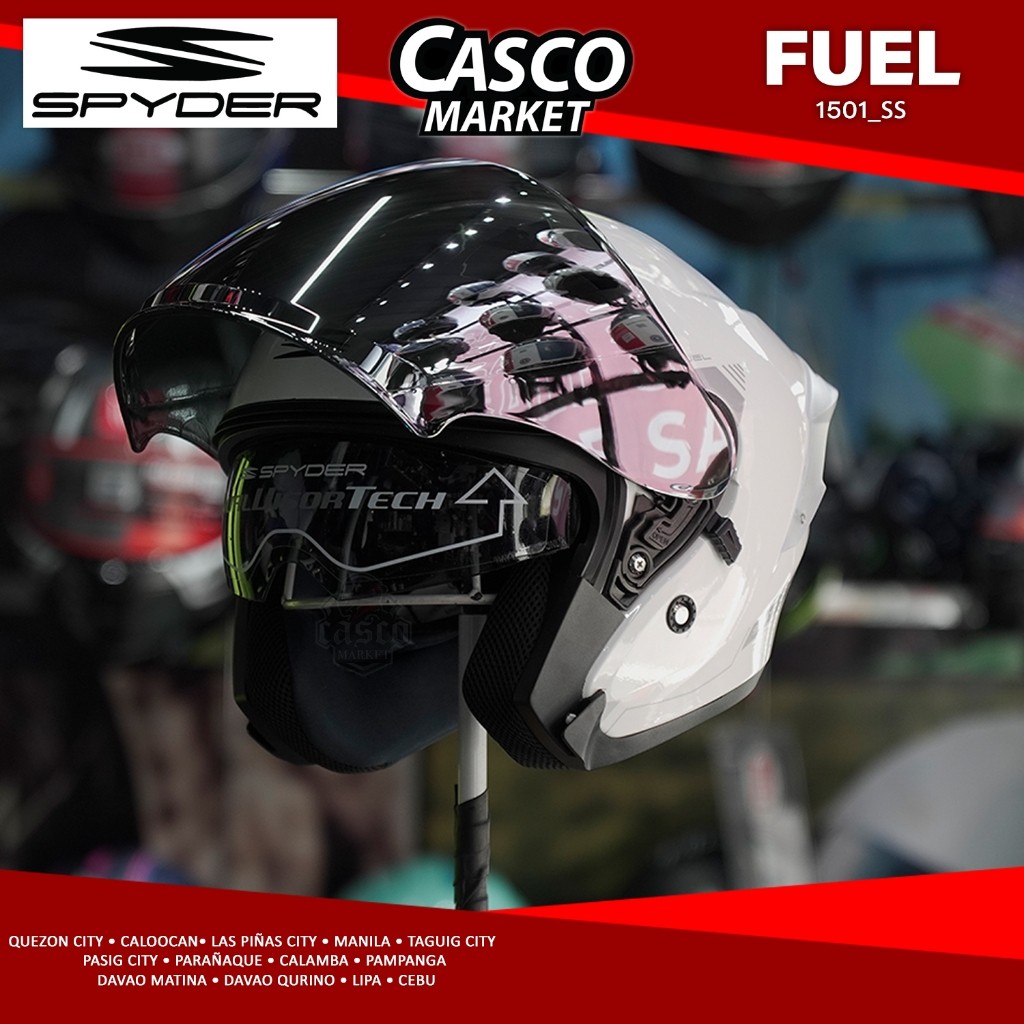 SPYDER FUEL PD HALF FACE DUAL VISOR MOTORCYCLE HELMET | Shopee Philippines