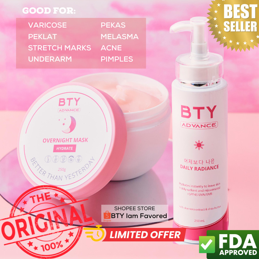 BTY Overnight Mask + Daily Radiance (FOR VARICOSE, PEKLAT, STRETCH ...