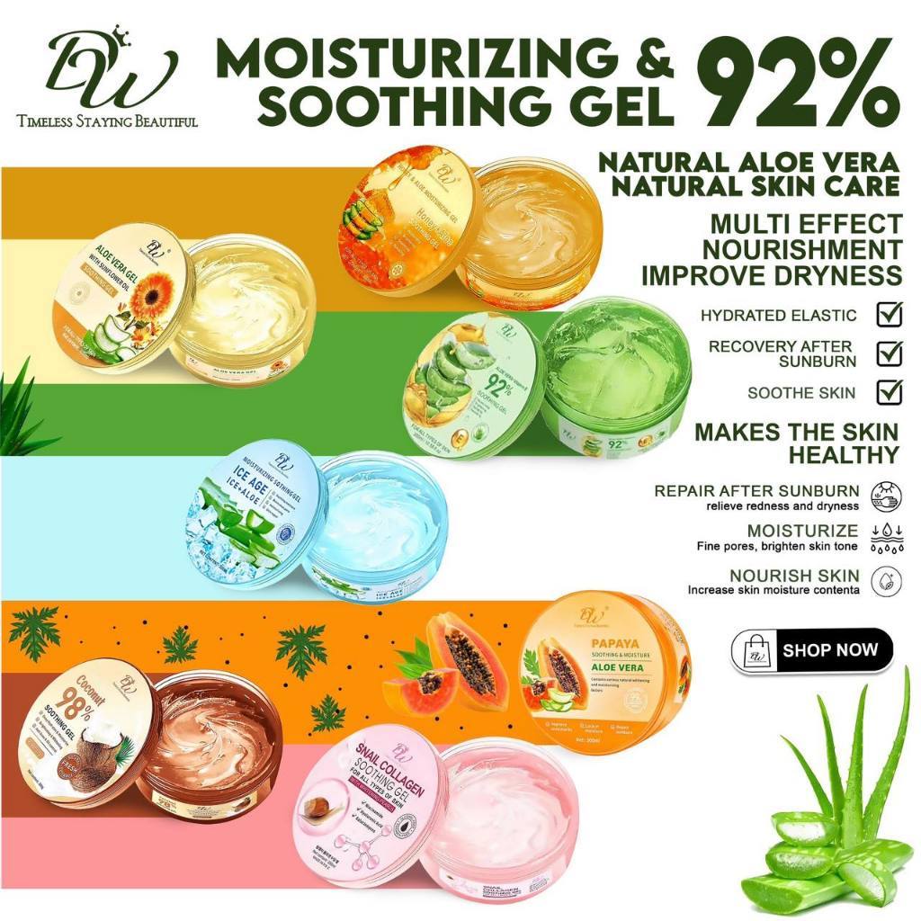 DW ALOE VERA-VITAMIN E 92% SOOTHING GEL / DW COCONUT 98% SOOTHING GEL ...