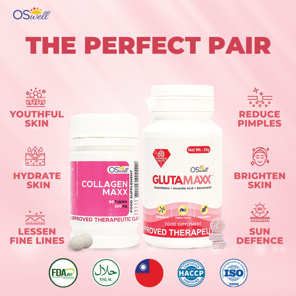 OSwell (Collagen Maxx 90 Tablet + 1 Gluta Maxx) Ultimate Skin Care ...