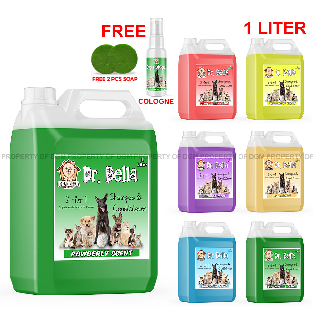 Dog and Cat Pet Shampoo 1 Liter with FREE 50mL Cologne and 2pc soap ...