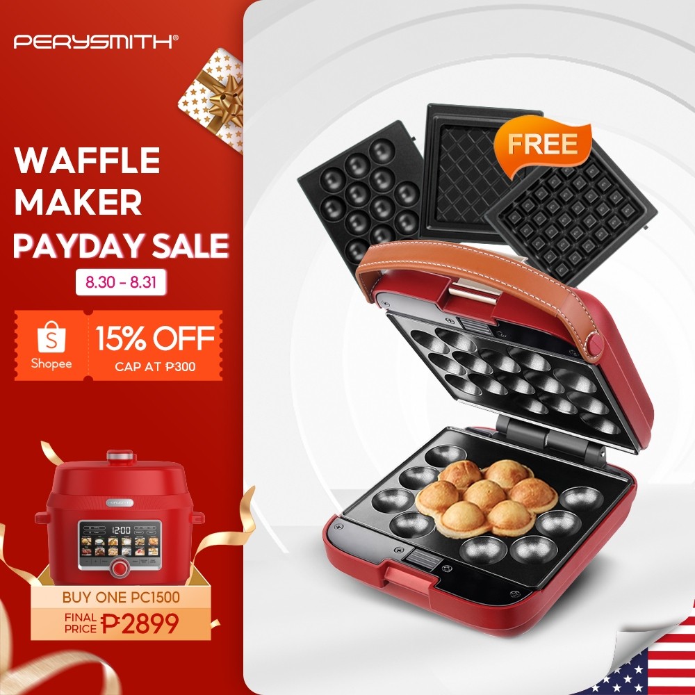 PerySmith WM360 Electric Waffle Maker Also Good for Takoyaki, Sandwich ...