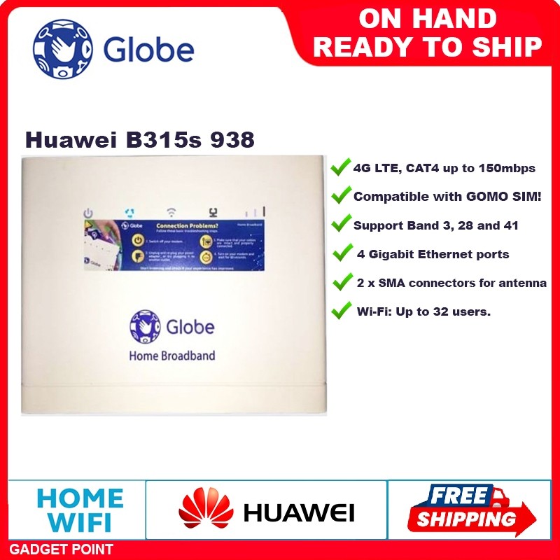HUAWEI MODEM B315s 938 for GLOBE / TM / GOMO SIM | Shopee Philippines