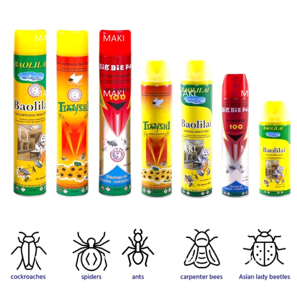 Original Baoilai/Tianshi/Big Bie Pai Aerosol Insecticide Spray,insect ...