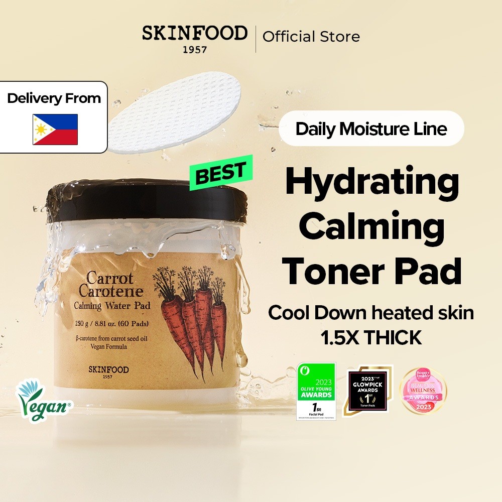 [SKINFOOD Official] Carrot Carotene Calming Water Pad 60ea / Redness ...