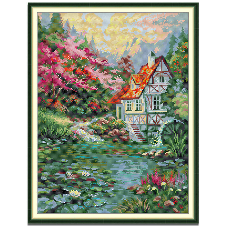 Cross Stitch Set, Beautiful Countryside, House, Scenery, 14/11CT ...