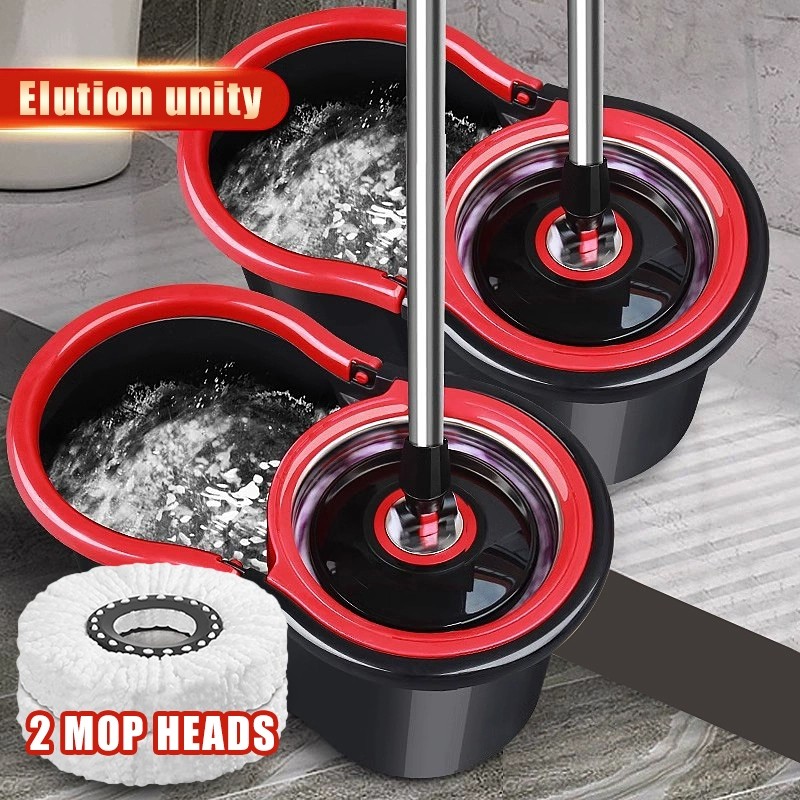 Mop}c=with`CHspinner 360° Rorating Squeeze Flat Mop with bucket Map Mop ...