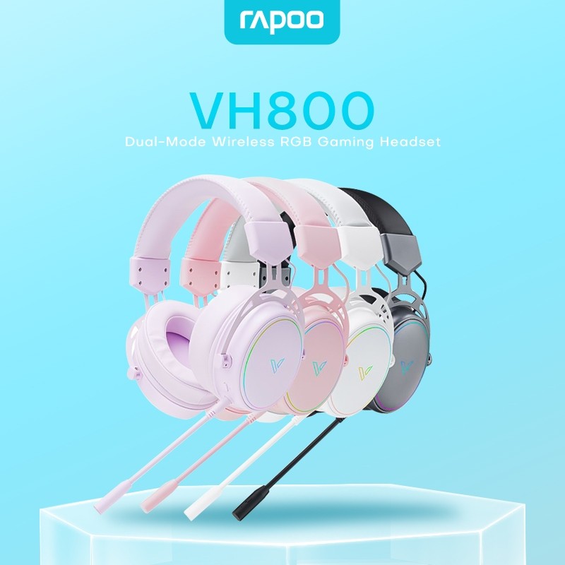 Rapoo VH800 Dual-Mode Wireless RGB Gaming Headset Noise Reduction ...