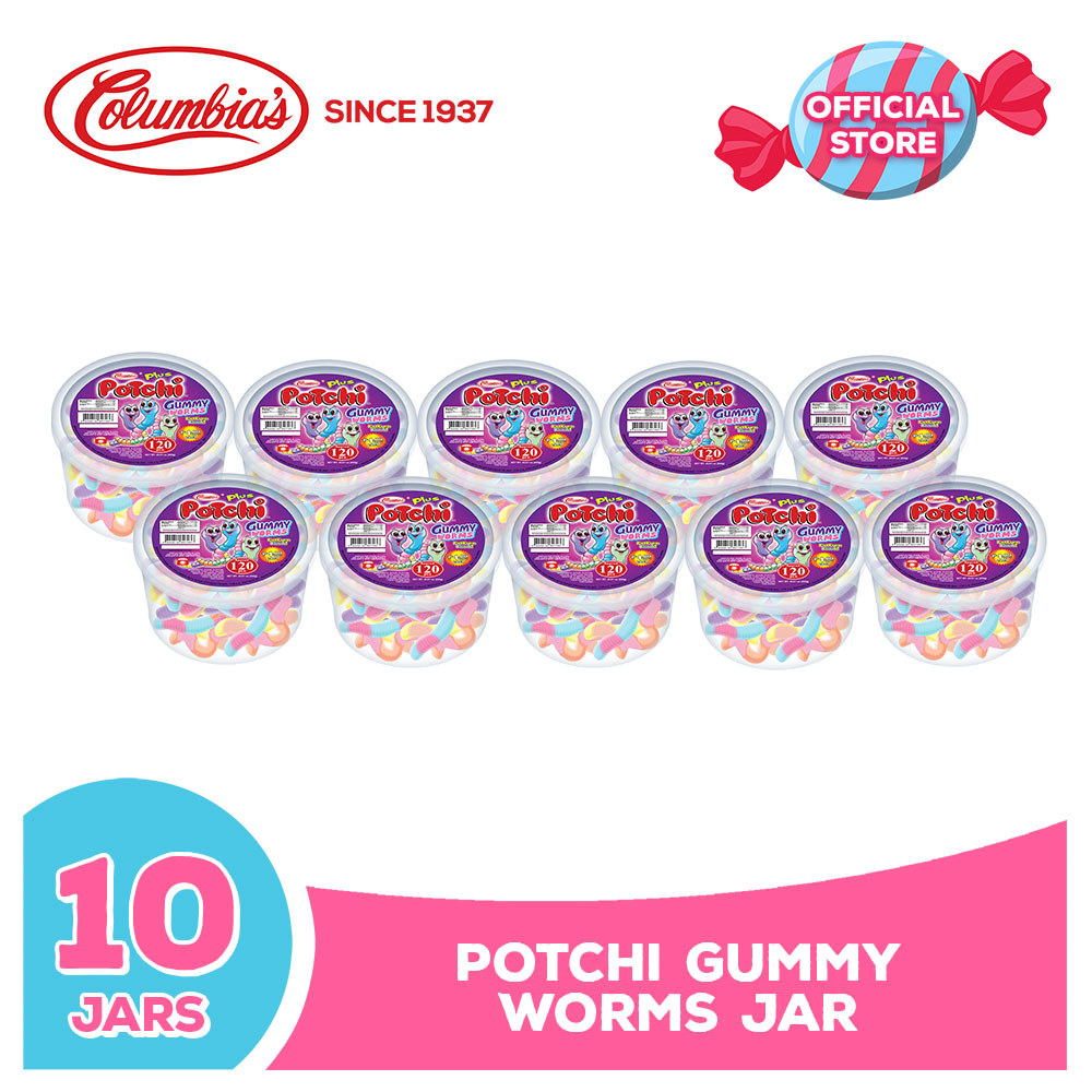 Columbia Candies: Potchi Gummy Worms Candy Jar Bundle of 10 | Shopee ...