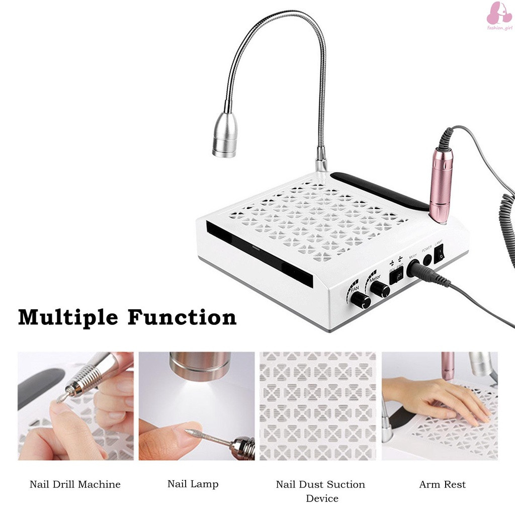4 in 1 Nail Dust Collector for Acrylic Nails with Light & Electric Nail ...