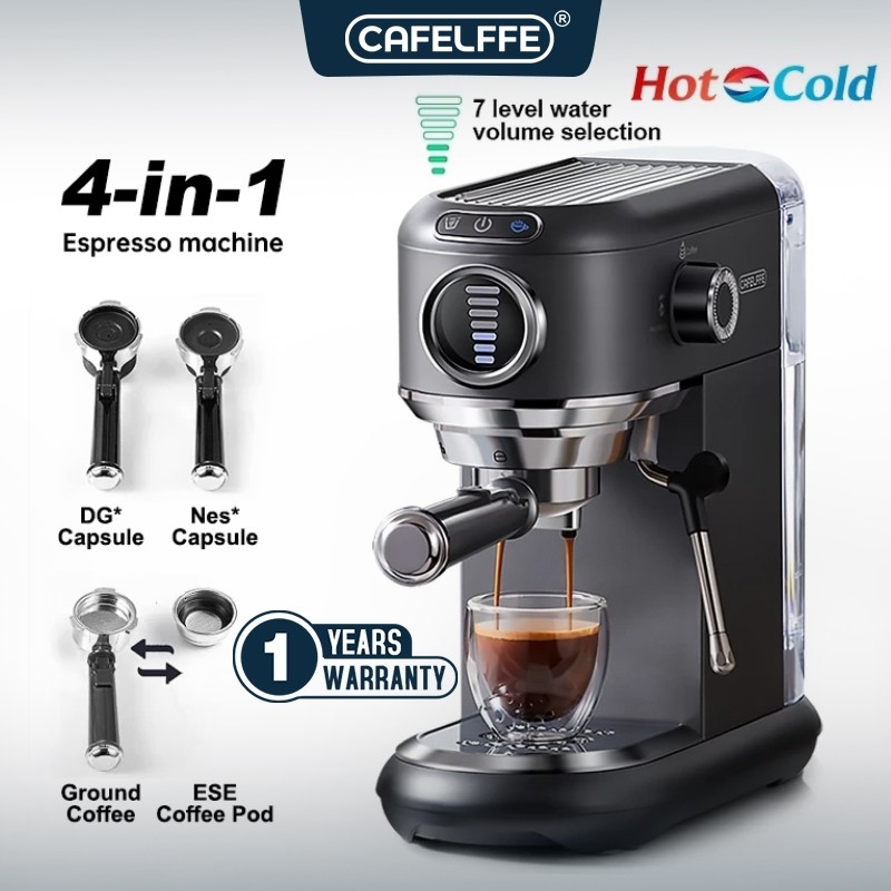 Cafelffe$C]Professional@BJ'Automatic Coffee Machine 4-In-1:yR%Hot/Cold ...