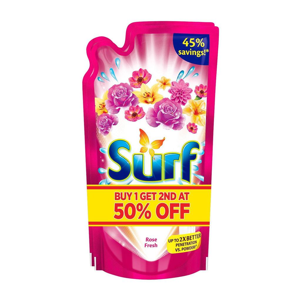 Surf Ultra Powder Liquid Rose Fresh Pouch 900ml (Buy 1, Get 2nd at 50% ...