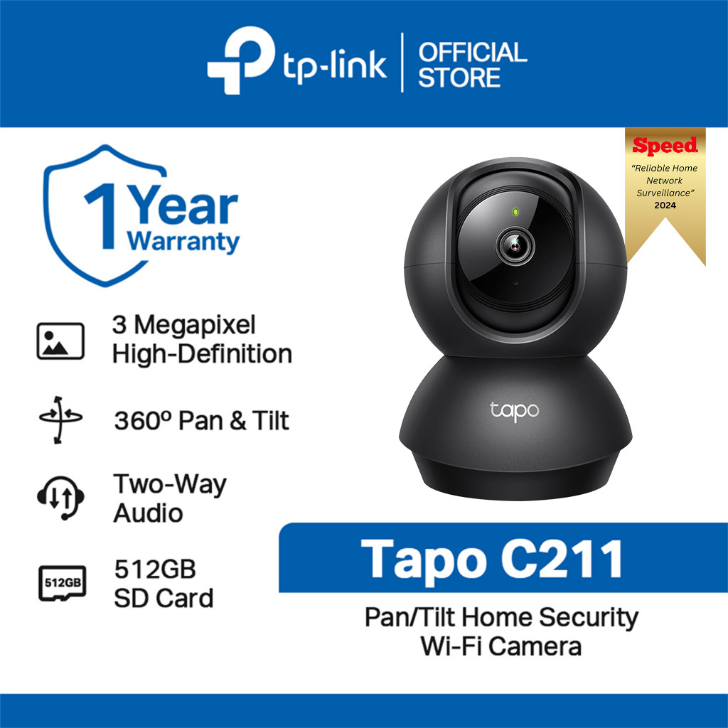 TP-Link'oD:|[Bk$Tapo | C211 | 2K | 3MP | 360° | Pan/Tilt | Home ...