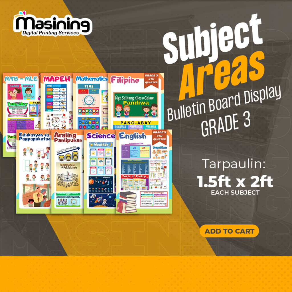 Subject/u*Areas>E{GRADE 3 Bulletin Board Display+e Tarpaulin@O+1.5ft@z ...